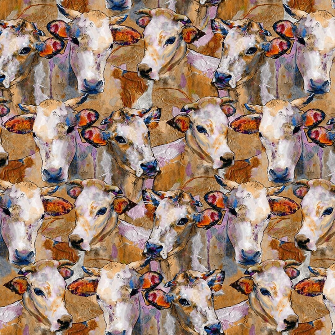 Cows Print Cotton Fabric, 3253-30 Out of Farms Way, Blank Quilting, Fat ...