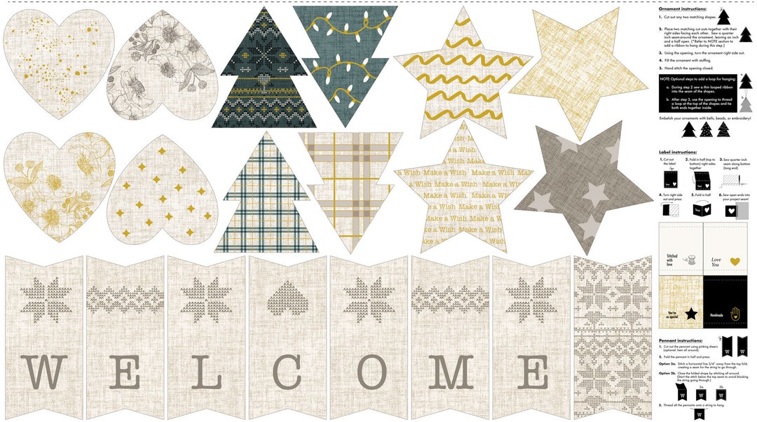 Winter Project Panel Fabric, Winter Dreams Figo Gold Metallic 90847M-10 ...