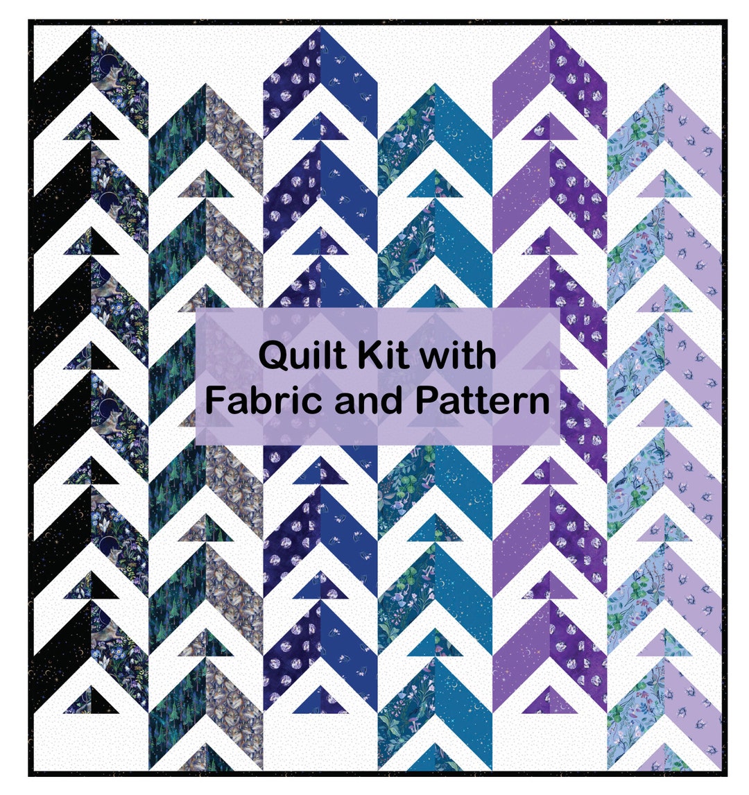 Chevron Points Full Moon Quilt Kit With Fabric and Pattern for Quilt ...