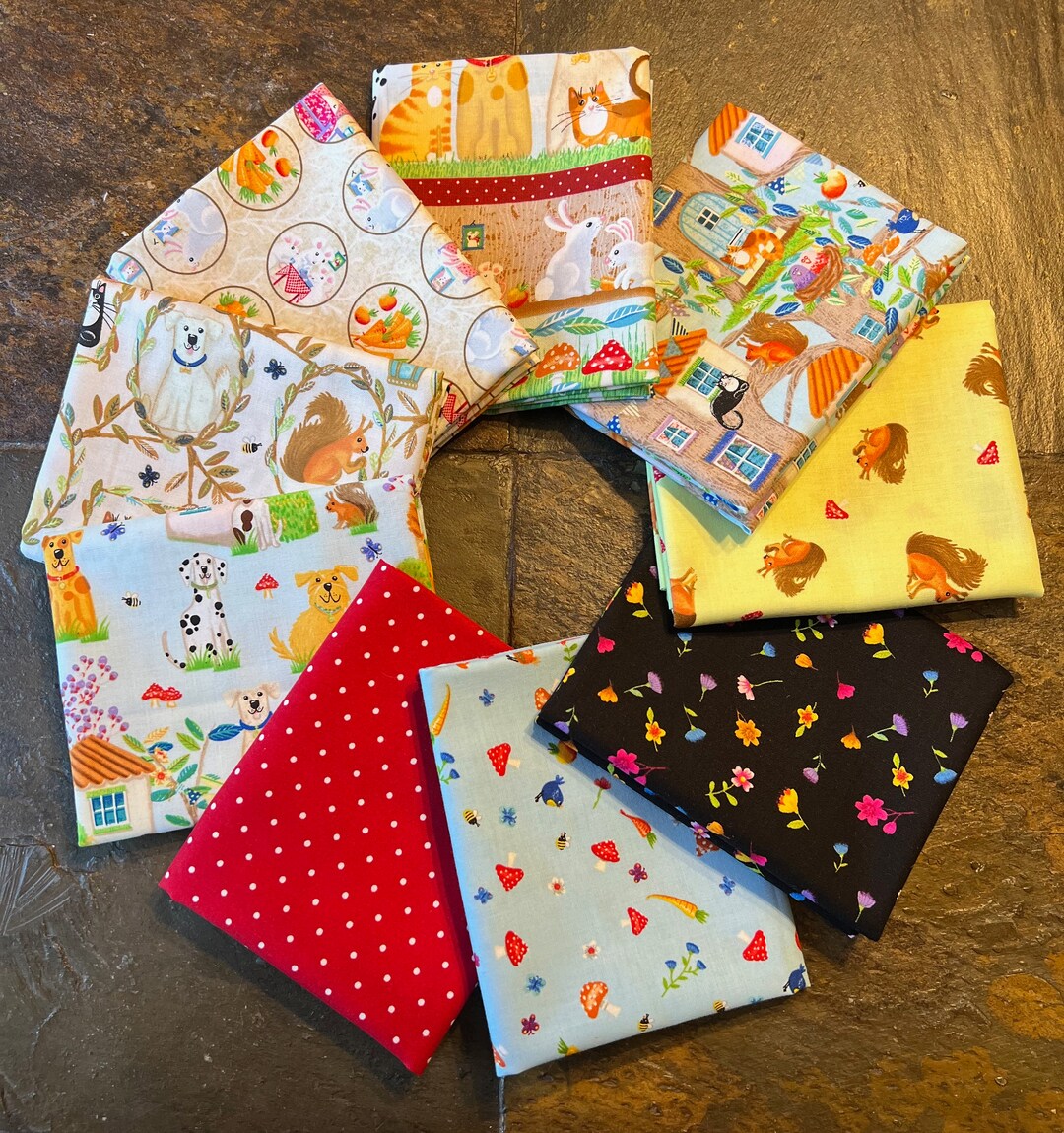 9 Piece Tree House Fat Quarter Bundle Cotton Fabric W/optional Panel ...