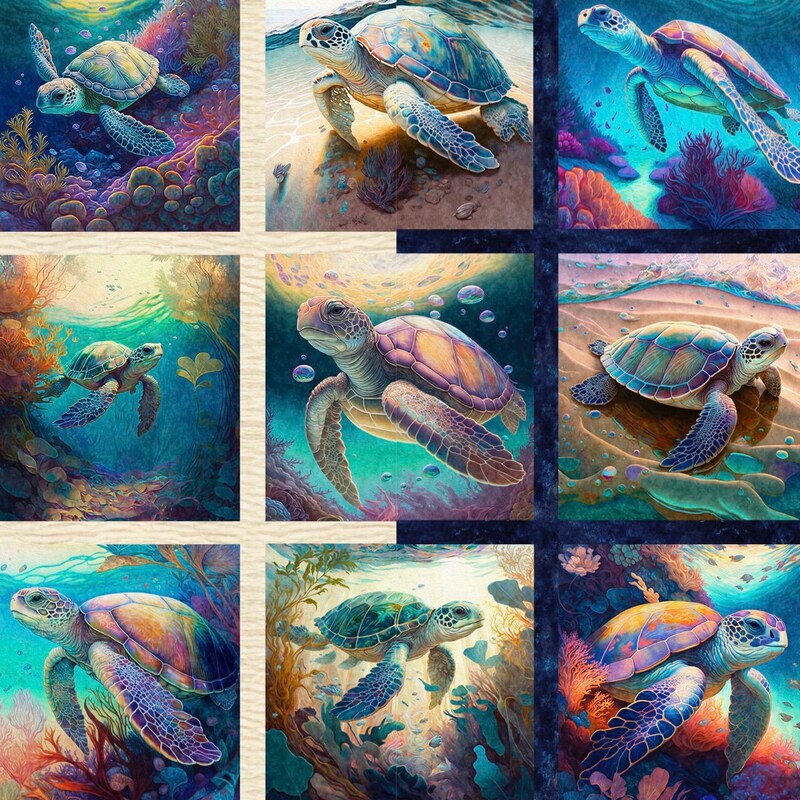 Sea Life Fabric Panel - Etsy