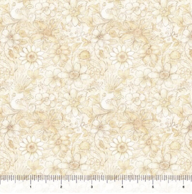 Flower Tonal Cotton Fabric, 30763 Enchanted Morris Creative QT Fabrics ...