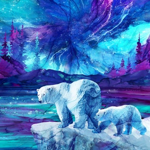 Polar Bear 30'' Panel Cotton Fabric, DP27000-46, Illuminations ...