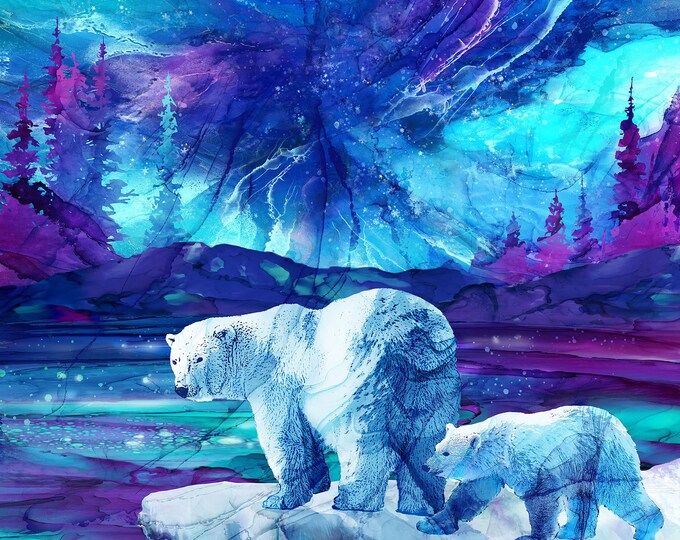 Polar Bear 30'' Panel Cotton Fabric, DP27000-46, Illuminations ...