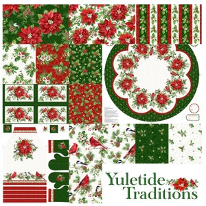 Birds Cotton Fabric, Yuletide Traditions Deborah Edwards Northcott ...