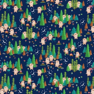 Lost in Yeti Forest Yeti Fabric Abominable Snowman Woodland Fabric Big ...