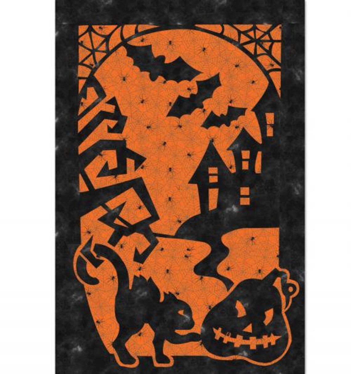 Haunted House Halloween Cotton Fabric, Full Moon Windham Fabrics ...
