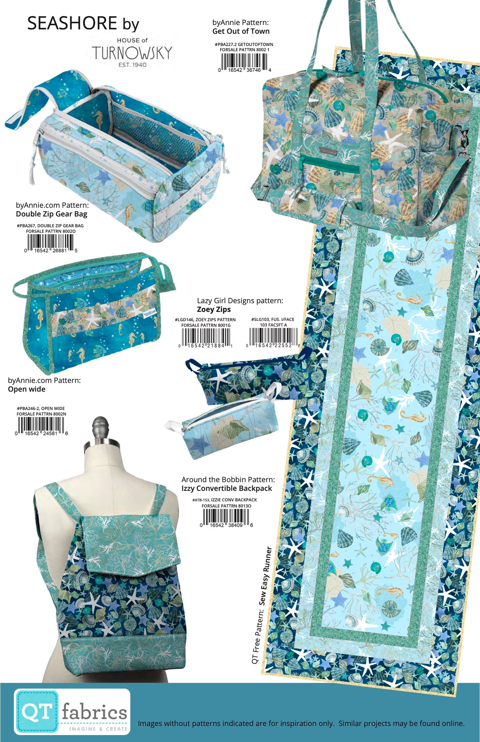 Seahorse and Fish Cotton Fabric Seashore 29268 Turnowsky QT - Etsy