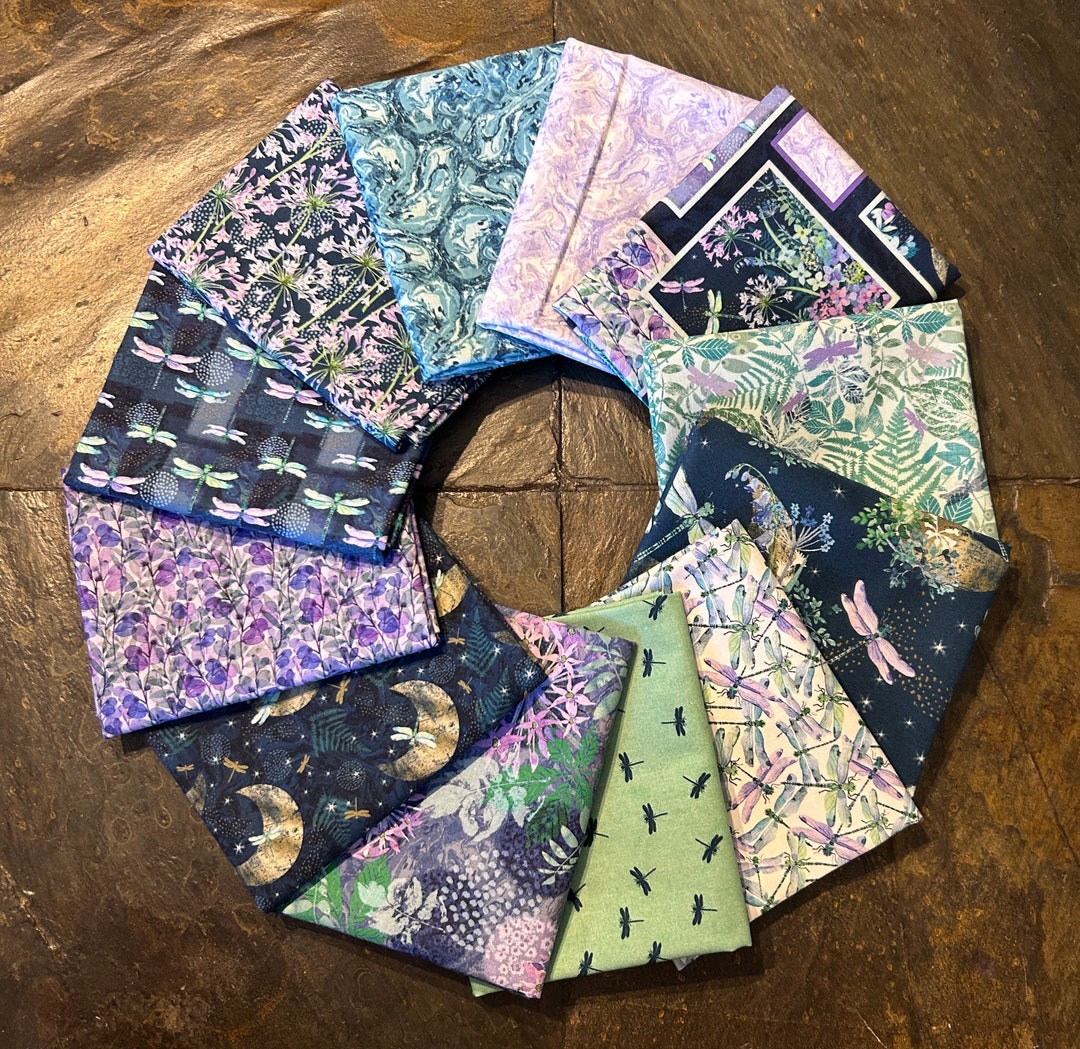 12 Pc Gypsy Flutter Fat Quarter Bundle W/optional Crescent Moon ...