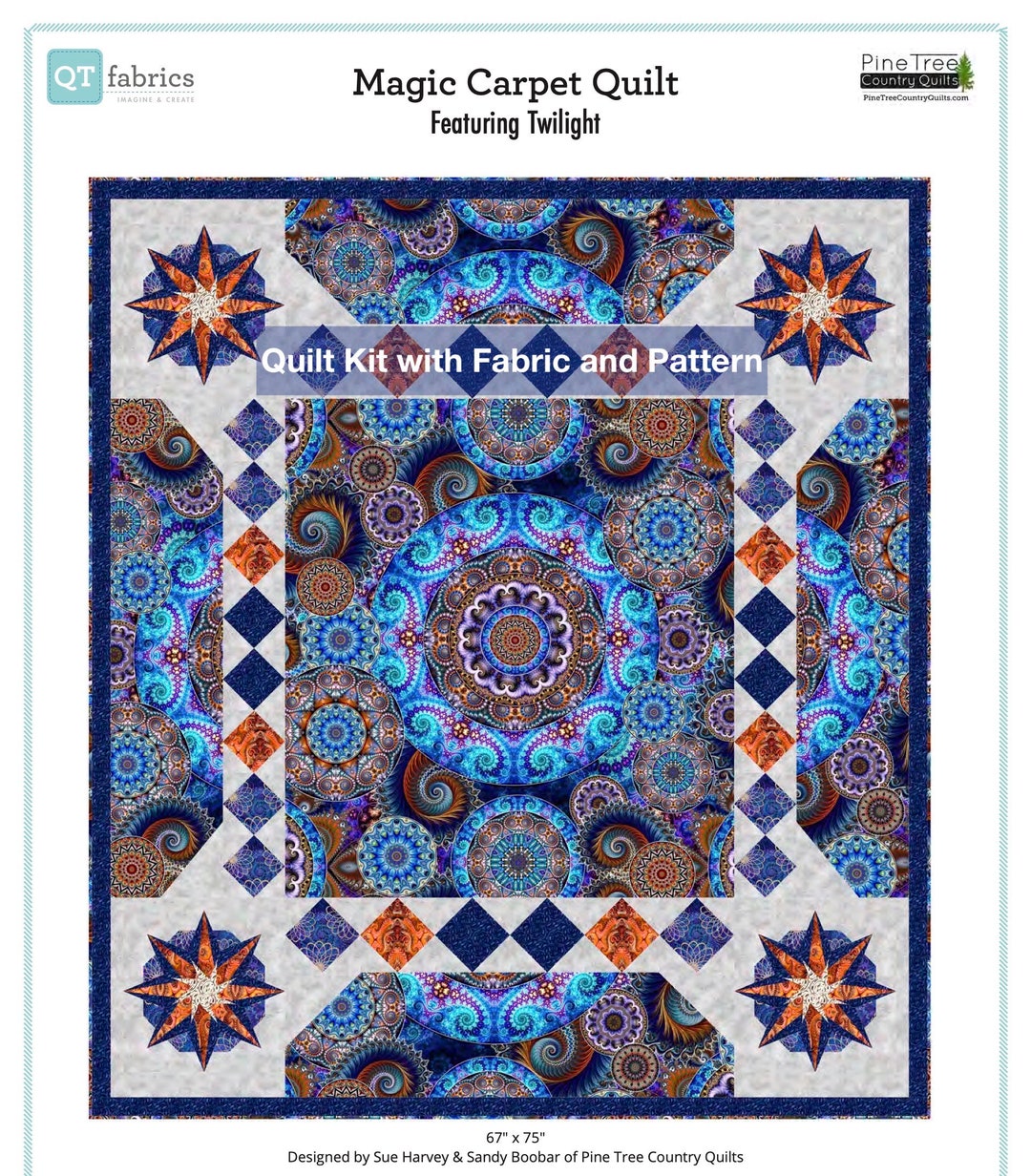 Magic Carpet Quilt Kit With Fabric and Pattern for 67x75'' Quilt Top ...