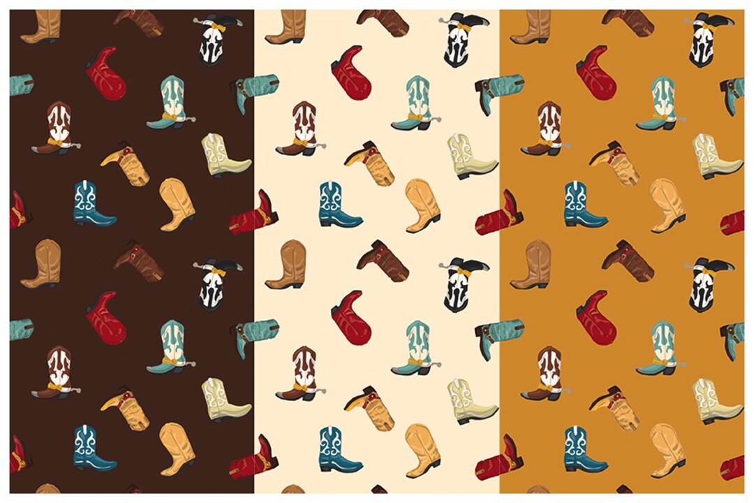 Cowboy Boot Toss Cotton Fabric, C15492 Cowboys Echo Park Paper Co Riley ...