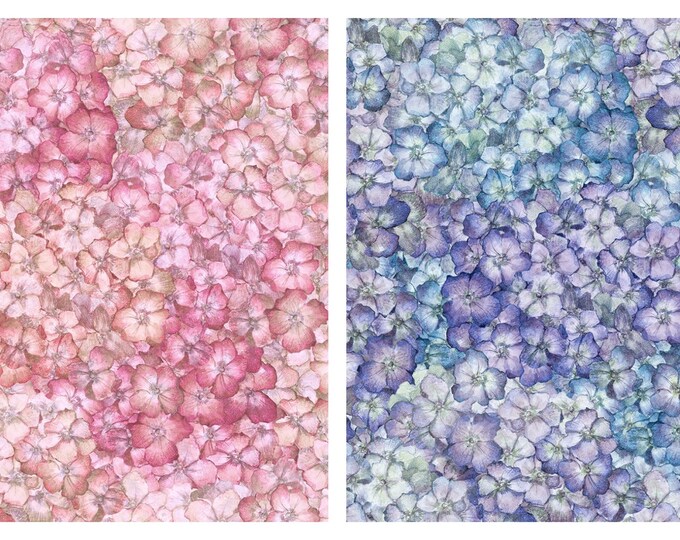 Packed Hydrangeas Cotton Fabric, Hydrangea Mist 39820 Susan Winget Wilmington Prints, Flower ...