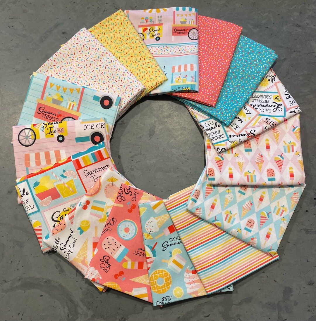 Hello Summer 15 Piece Fat Quarter Bundle W/optional Panel Cotton Fabric ...