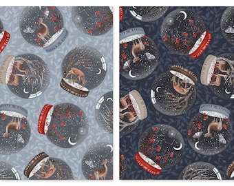 Mini Snowflakes Cotton Fabric, Snowfall 5455 P&B Textile, Christmas ...