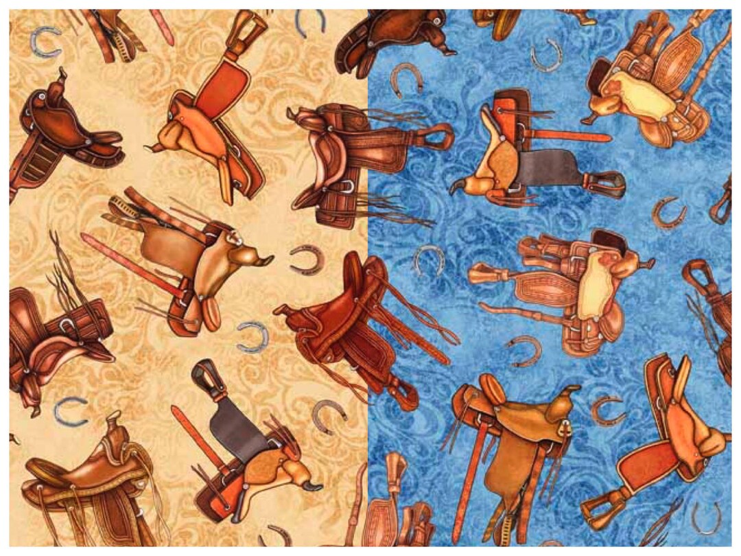 Saddle Toss Cotton Fabric, Running Wild 30628 Morris Creative QT ...