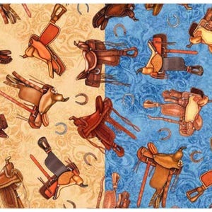 Saddle Toss Cotton Fabric, Running Wild 30628 Morris Creative QT ...