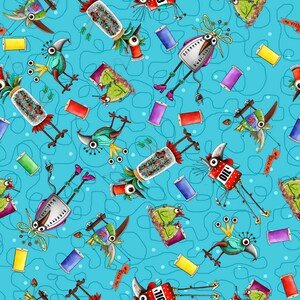 Steampunk Stitchery Toss Cotton Fabric, 29395 Desiree's Designs QT ...