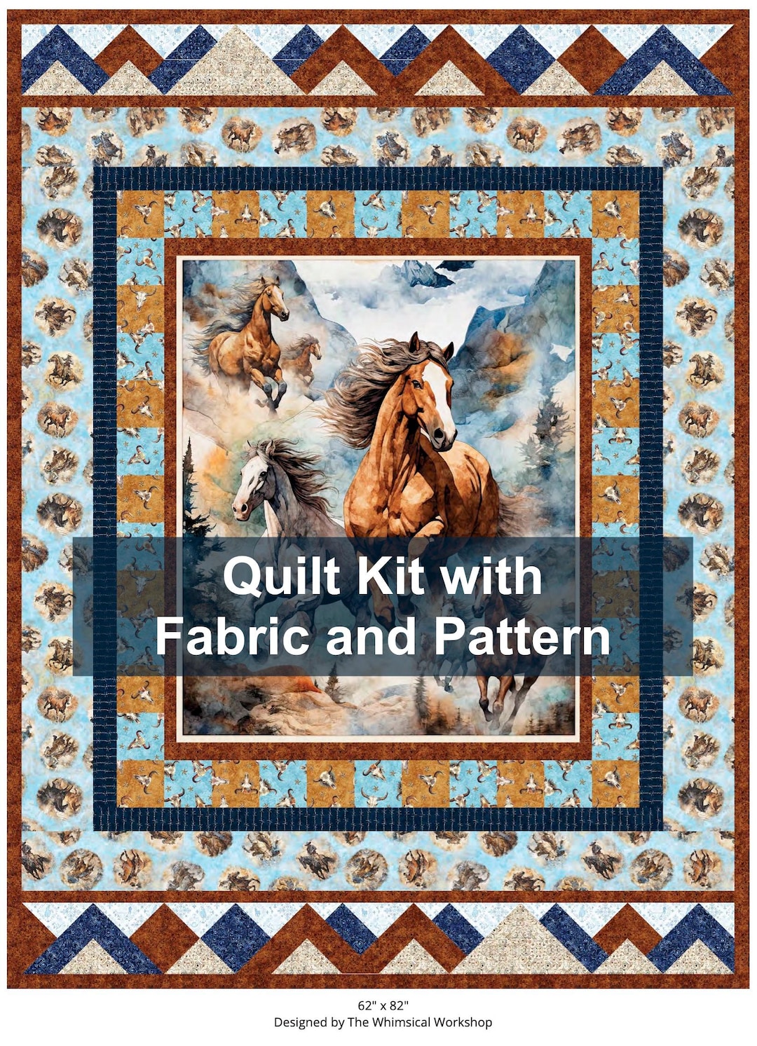 Running Free Quilt Kit With Fabric and Pattern for Quilt Top & Binding ...
