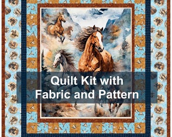 Block Talk Quilt Kit With Fabric and Pattern for Quilt Top & Binding ...