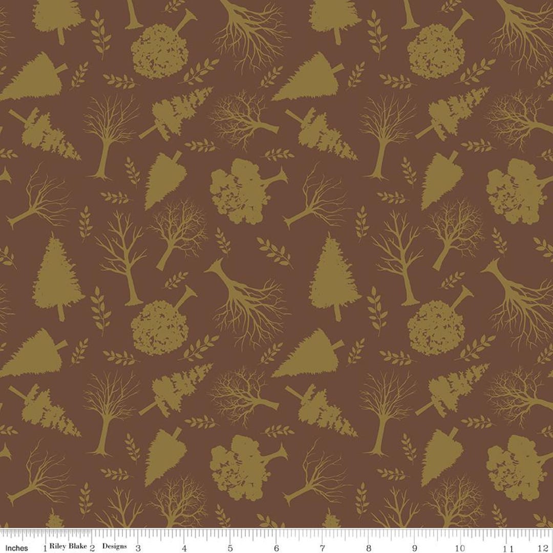 Forest Trees Flannel Cotton Fabric, Into the Woods F16793, Riley Blake ...