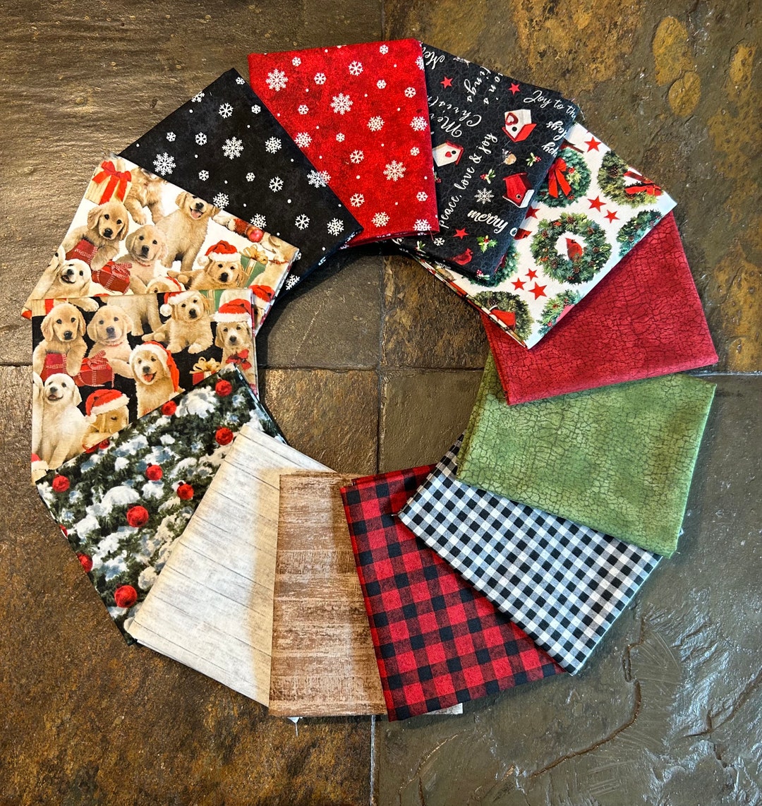 13 Pc Golden Christmas Fat Quarter Bundle W/optional Panel COMPLETE ...