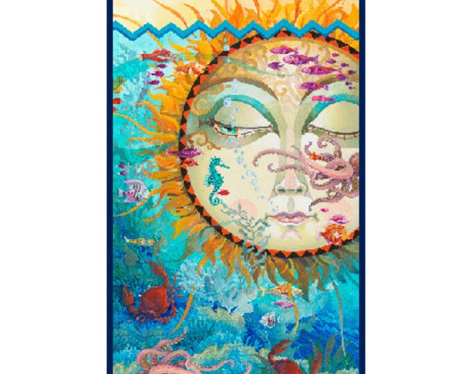Sun 24'' Panel Cotton Fabric, Sun & Sea, David Galchutt, QT Fabrics ...