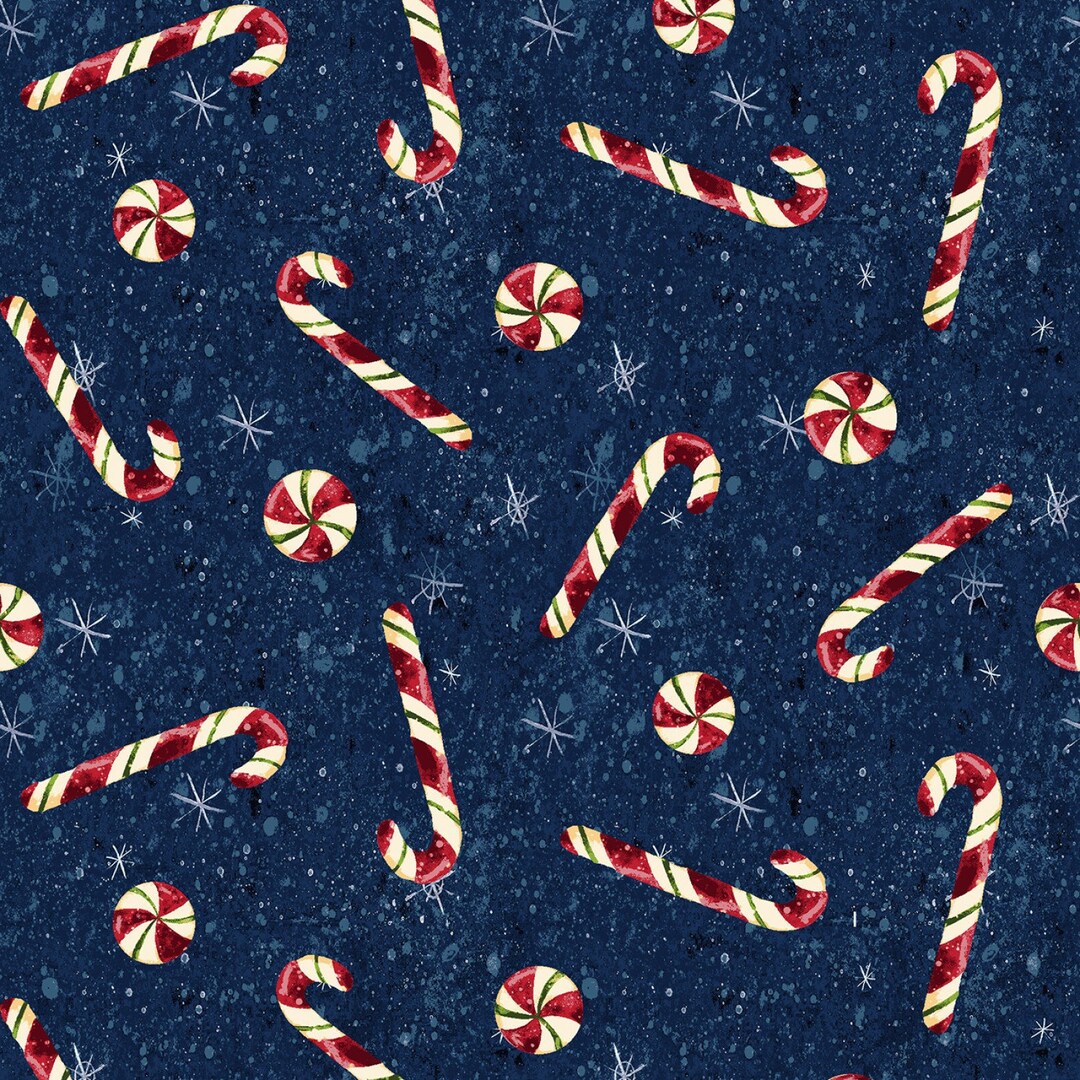 Candy Cane Cotton Fabric, Gingerbread Christmas Y4124-93 Dan Dipaolo ...