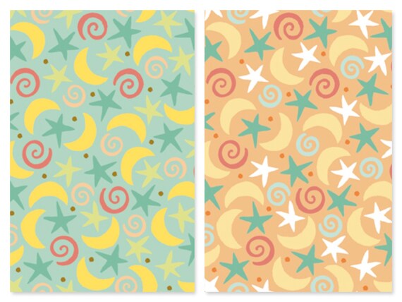 Moon & Stars Cotton Fabric Cute and Cuddly Turnowsky QT - Etsy