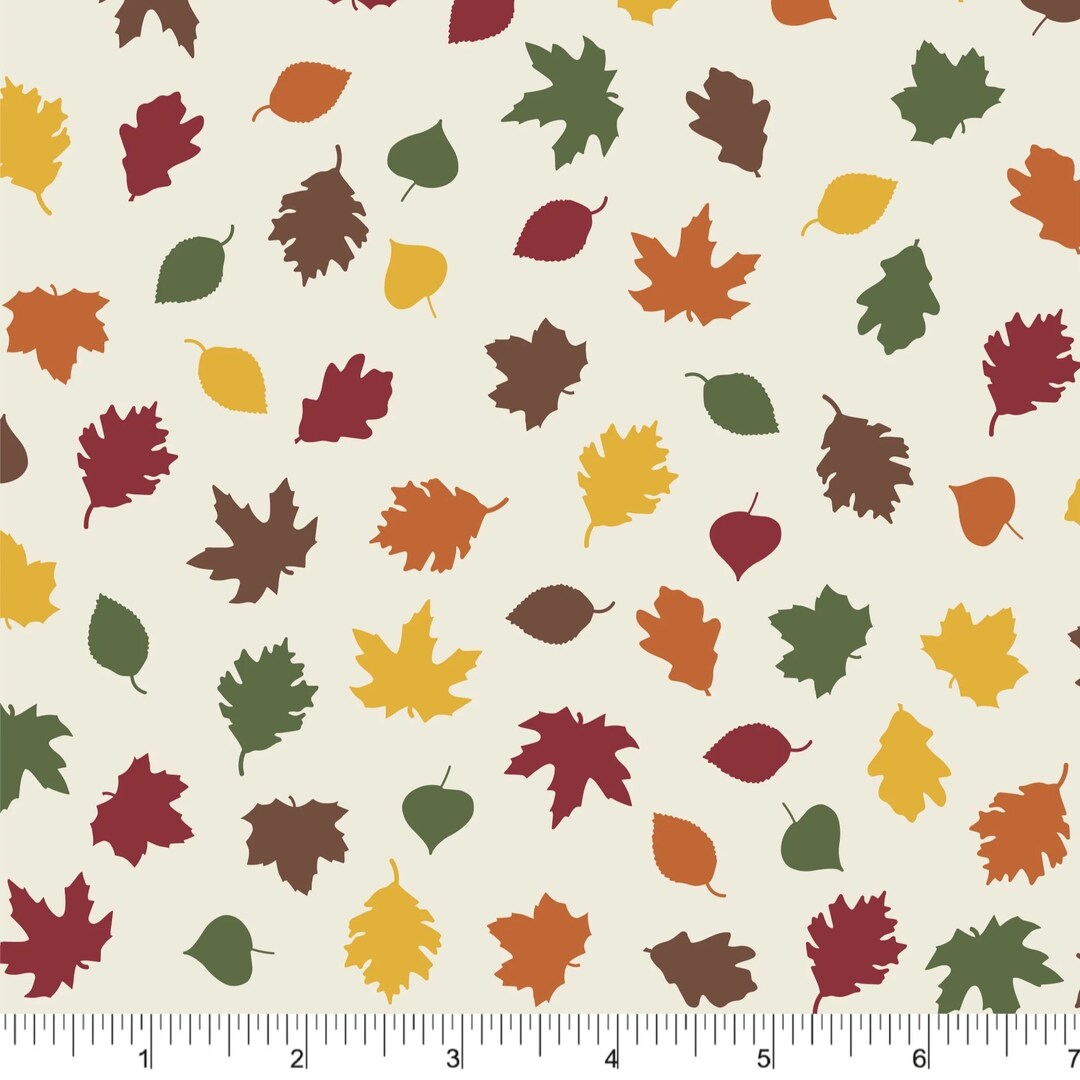 Falling Leaves Cotton Fabric, Everyday Grateful PH0249 Phoebe ...