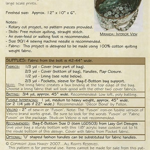 Miranda Day Bag by Lazy Girl Designs. LGD123, Tote Bag Pattern Paper ...