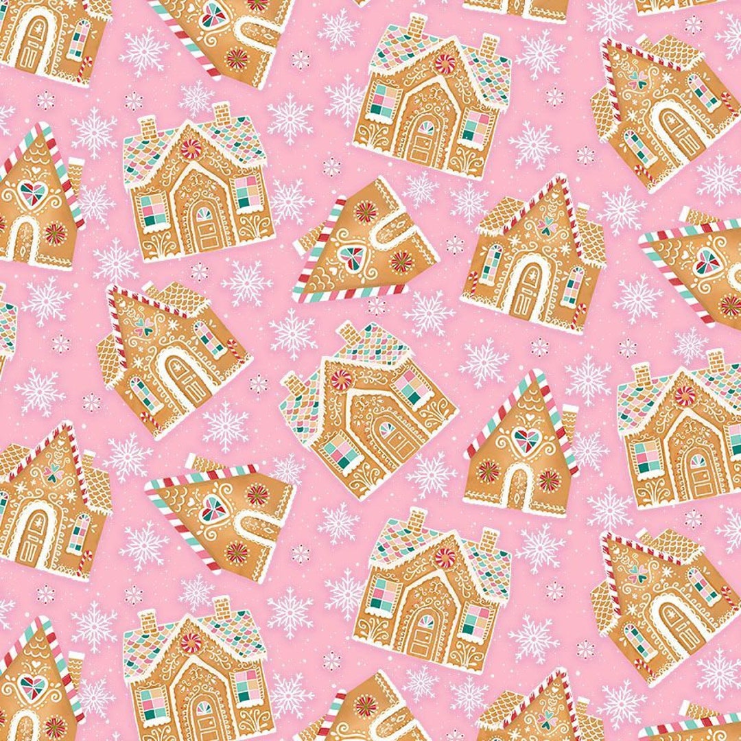 Gingerbread Houses Cotton Fabric, Gingerbread Dreams CD2835 Timeless ...