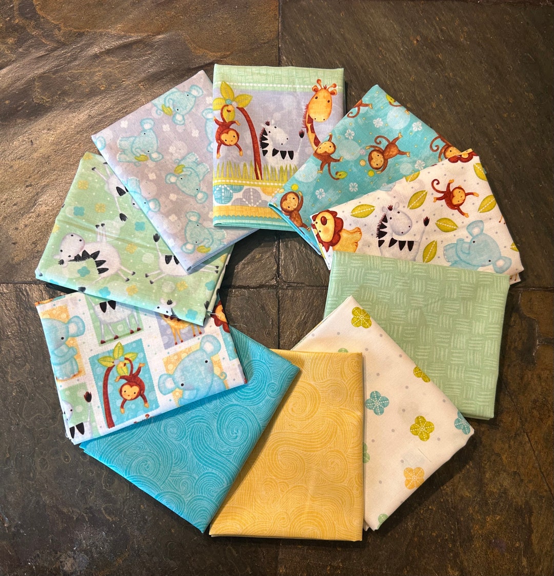 10 Pc Sweet Safari Fat Quarter Bundle W/optional Panels Studio E Wild ...