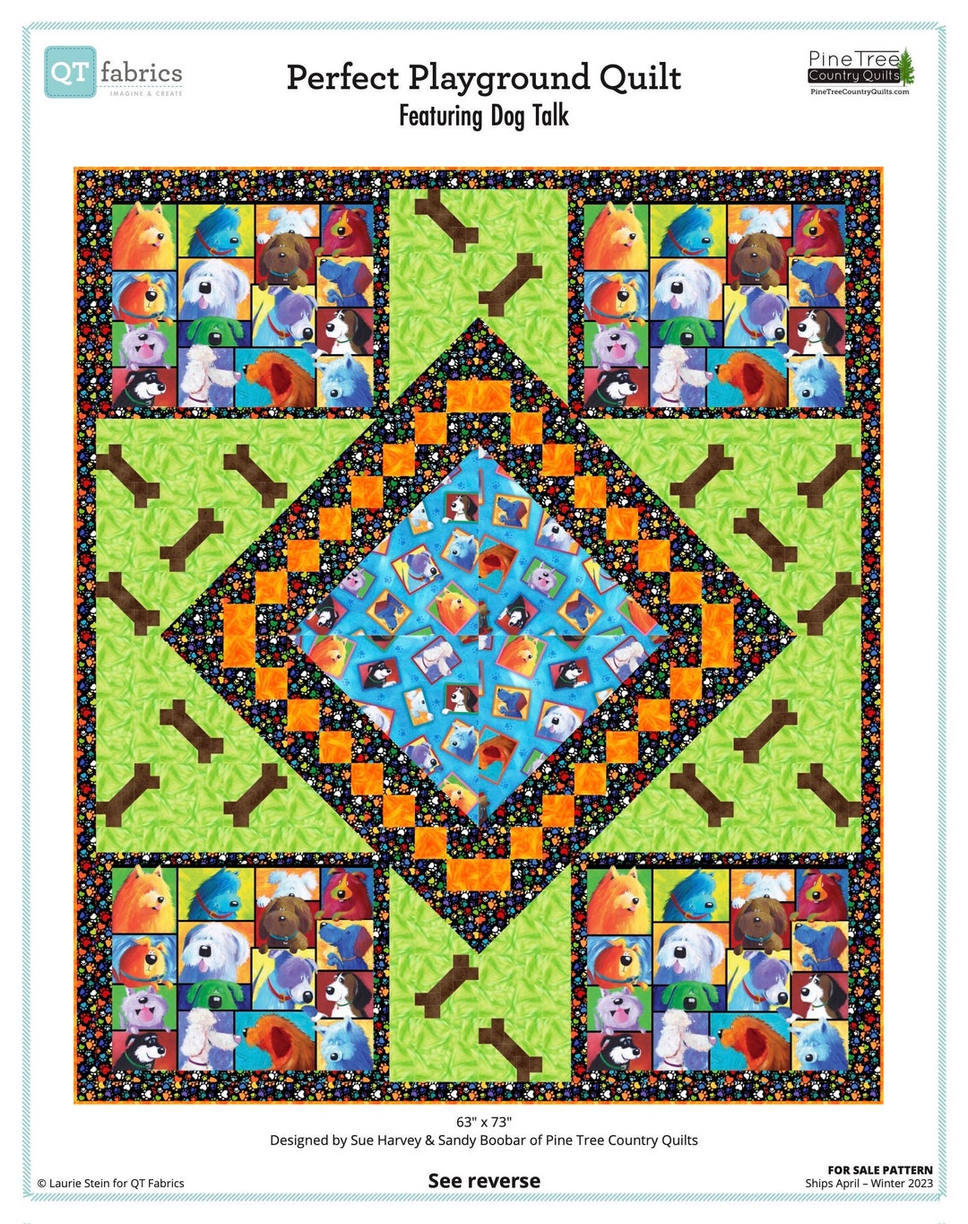 Perfect Playground Dog Talk Quilt Kit With Fabric and Pattern for 63 ...