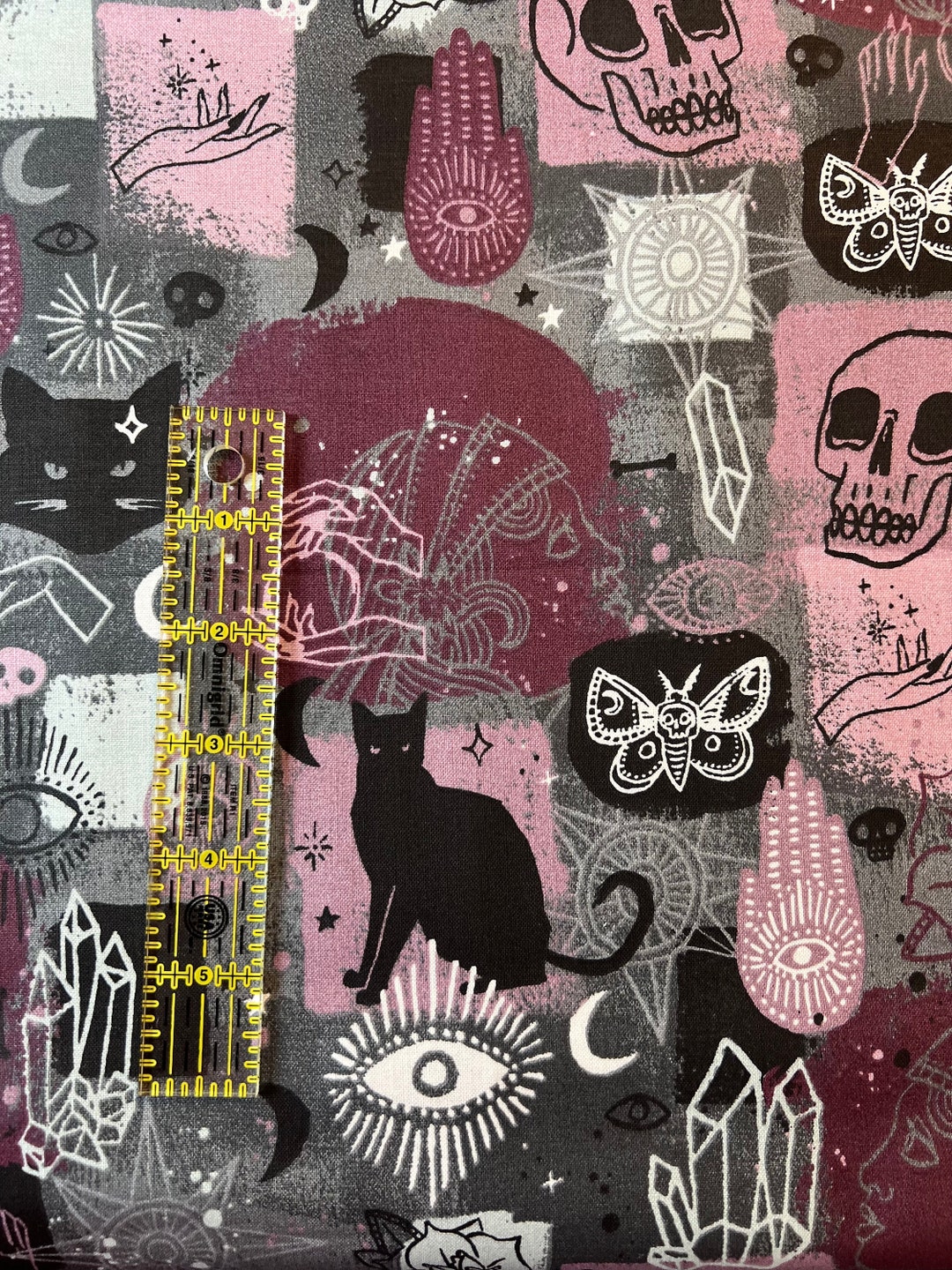 Spellbound Halloween Cotton Fabric With Moons, Crystals, Cats, and ...