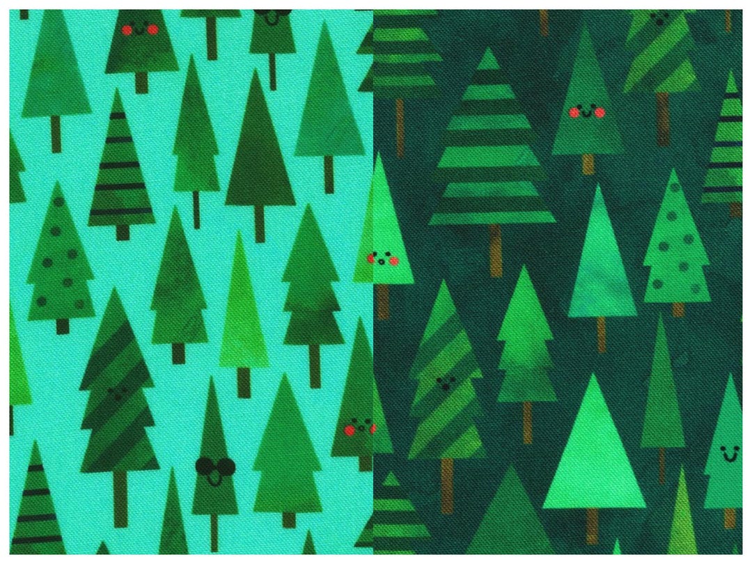 Trees Cotton Fabric, Campground Critters 22786 FQ Fat Quarter Eighth ...