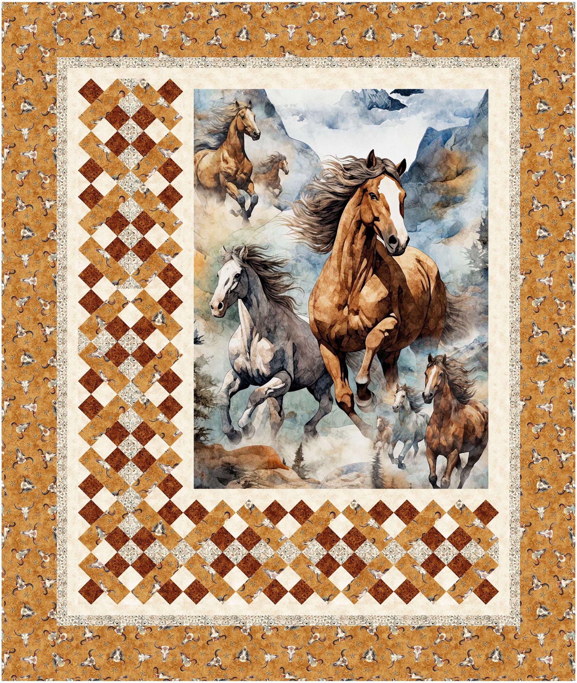 Bandana Cotton Fabric, 30629 Running Wild, Morris Creative QT Fabrics ...