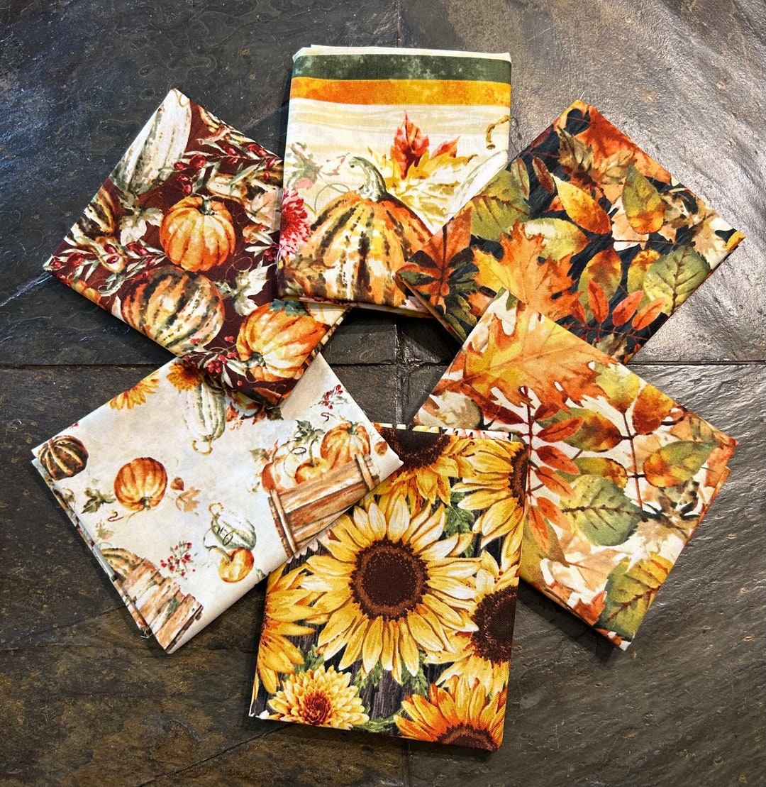 6 Piece Fall Into Autumn Fat Quarter Mini Bundle With Optional Panels ...