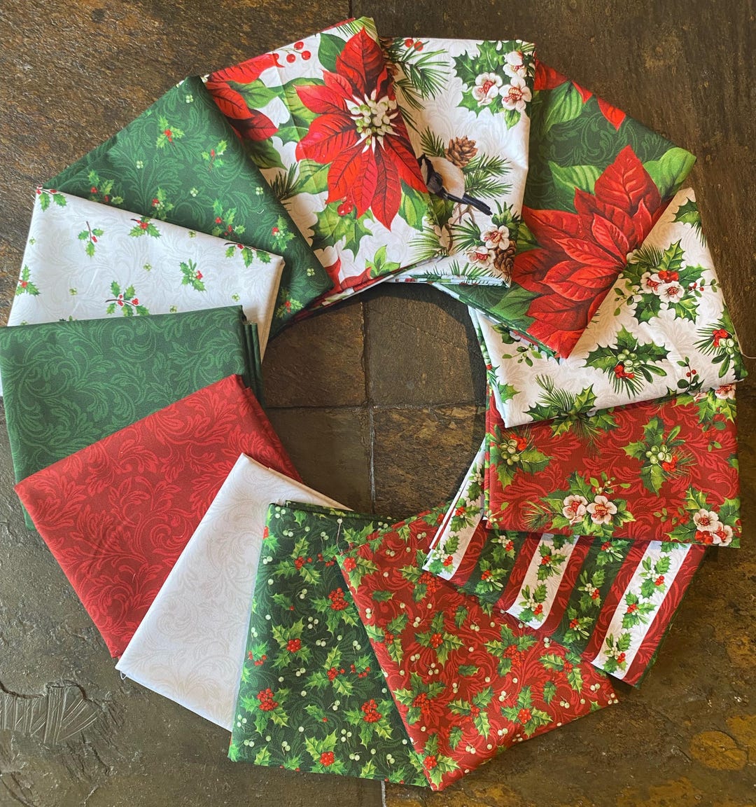 13 Pc Yuletide Traditions Fat Quarter Bundle W/opt. Panels, Deborah ...