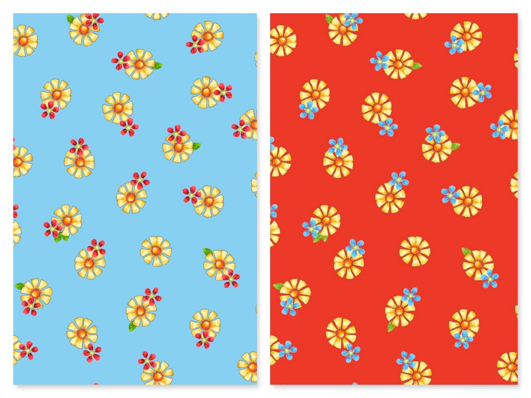 Tossed Flower Cotton Fabric, Who Let the Hogs Out 25942 Desiree Design ...