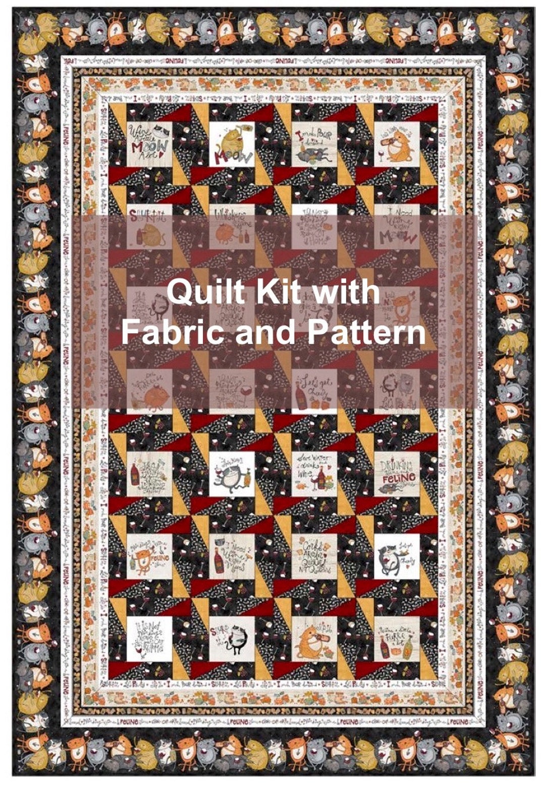 Spinning Frames Quilt Kit With Fabric and Pattern for Quilt Top and ...