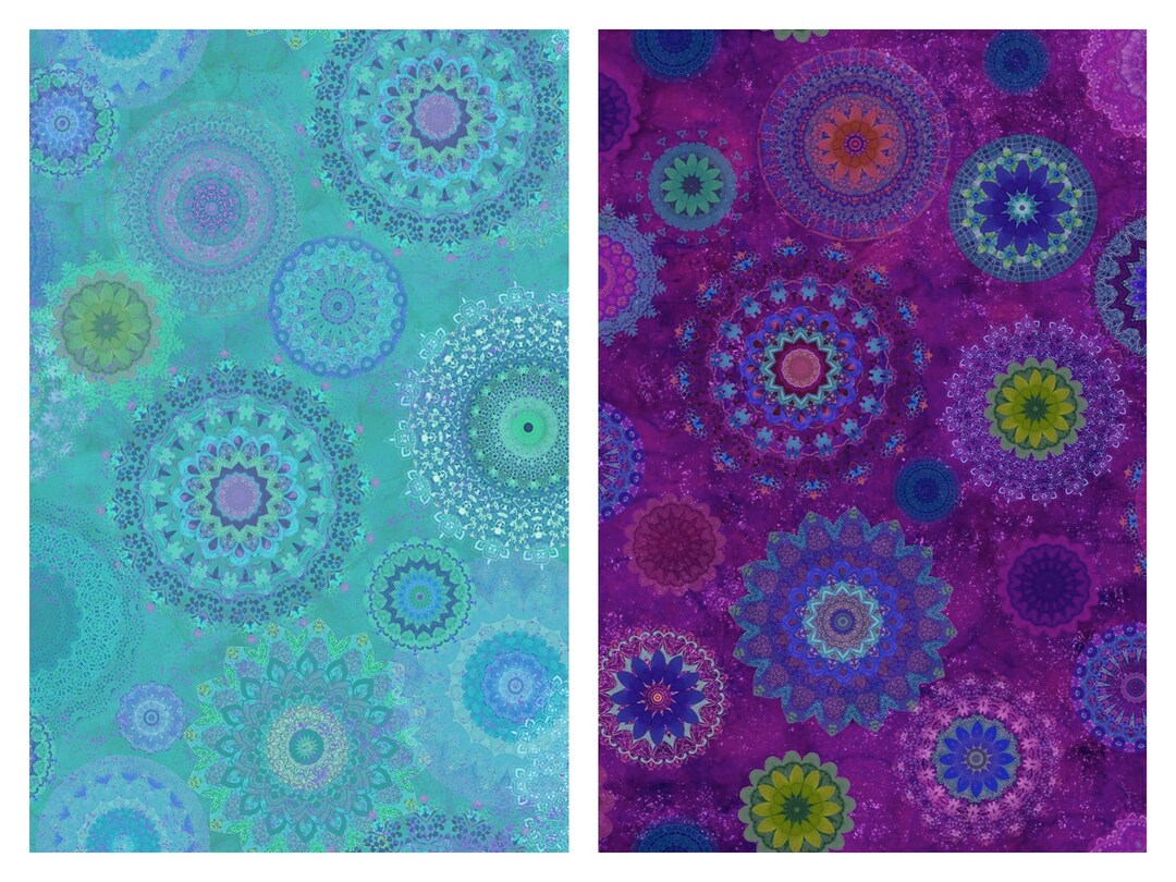 Medallions Cotton Fabric Zen Sue Zipkin Clothworks Y3761-122 Y3761-33 ...