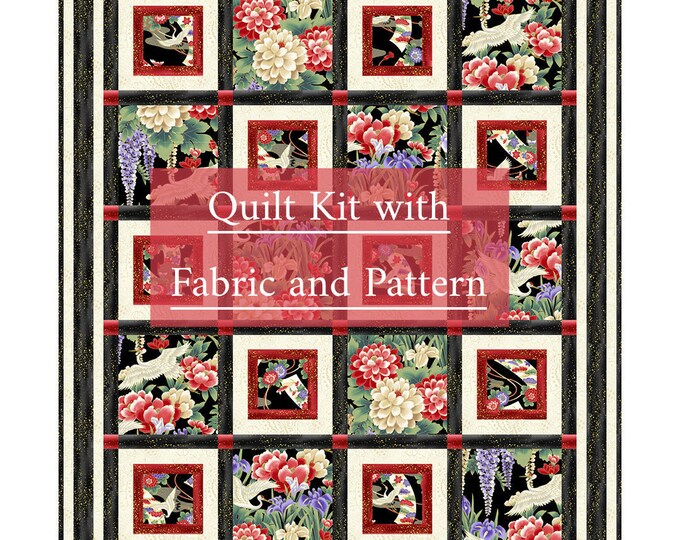 Lily Pond Quilt Kit With Fabric and Pattern for 62x70'' Quilt Top and ...