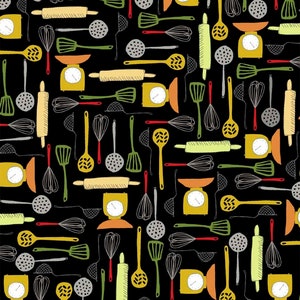 Kitchen Utensils Cotton Fabric What's Cookin' Turnowsky QT Fabrics ...