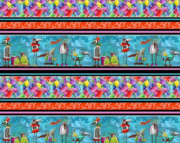 Steampunk Border Stripe Cotton Fabric, 29394-B Steampunk Stitchery ...