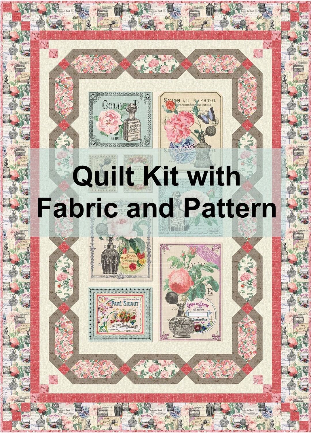 A La Rose Quilt Kit With Fabric and Pattern for Quilt Top & Binding ...