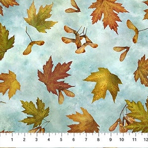 Maple Leaves Cotton Fabric, Autumn Splendor 26682-68 26683-66 26684-62 ...