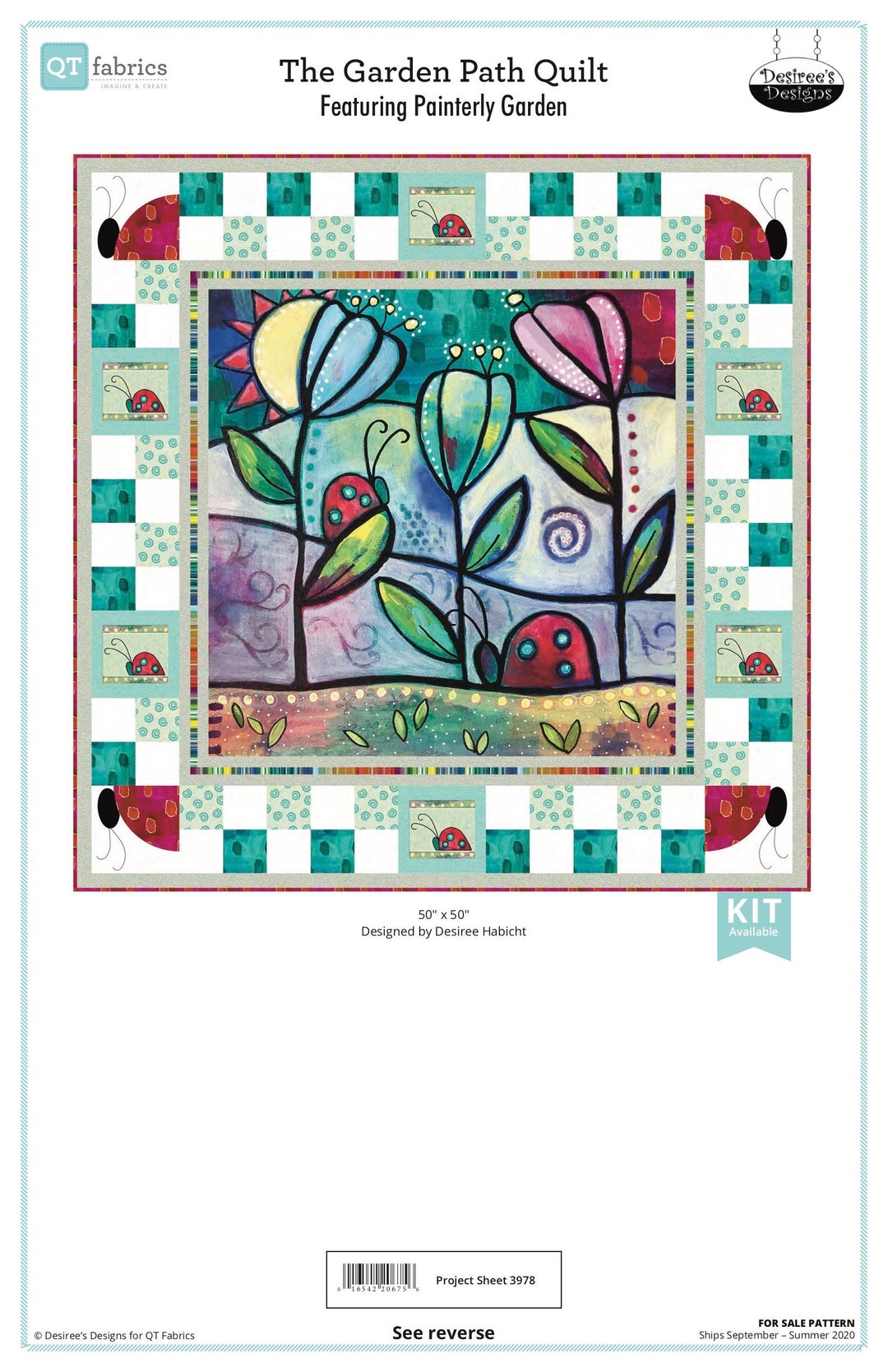 The Garden Path Quilt Kit With Fabric and Pattern, Painterly Garden by ...