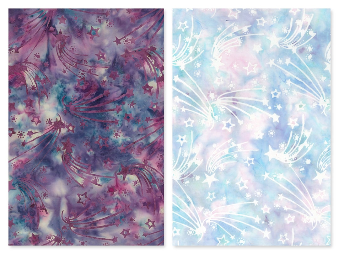 Falling Stars Batik Fabric Stargazer Batiks 80934 Banyan Batiks Cotton FQ Fat Quarter Eighth by ...