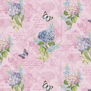 Hydrangeas Monograph Cotton Fabric Hydrangea Mist 39821 Susan Winget ...