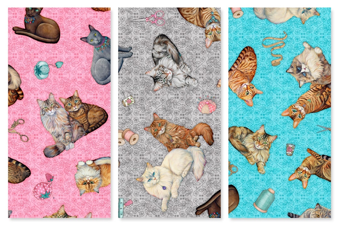 Cat Toss Cotton Fabric, 30379 Quilt Room Kitties, Dan Morris Creative ...